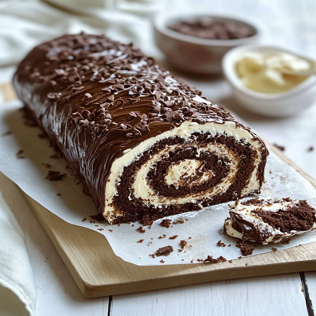German Chocolate Cake Roll