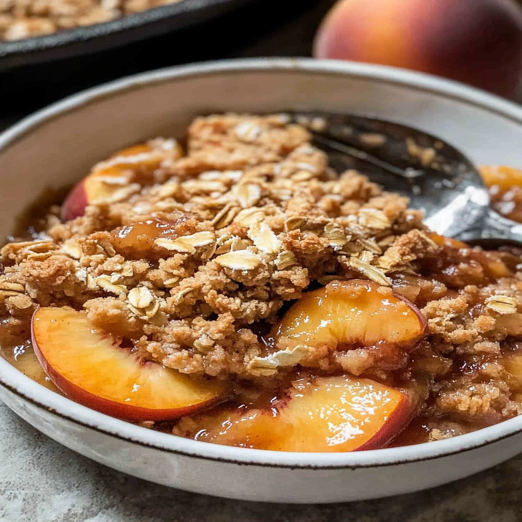 Homemade Peach Crisp with Oat Topping