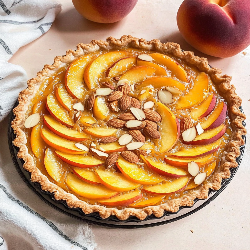 Sweet Peach Tart with Almond Cream