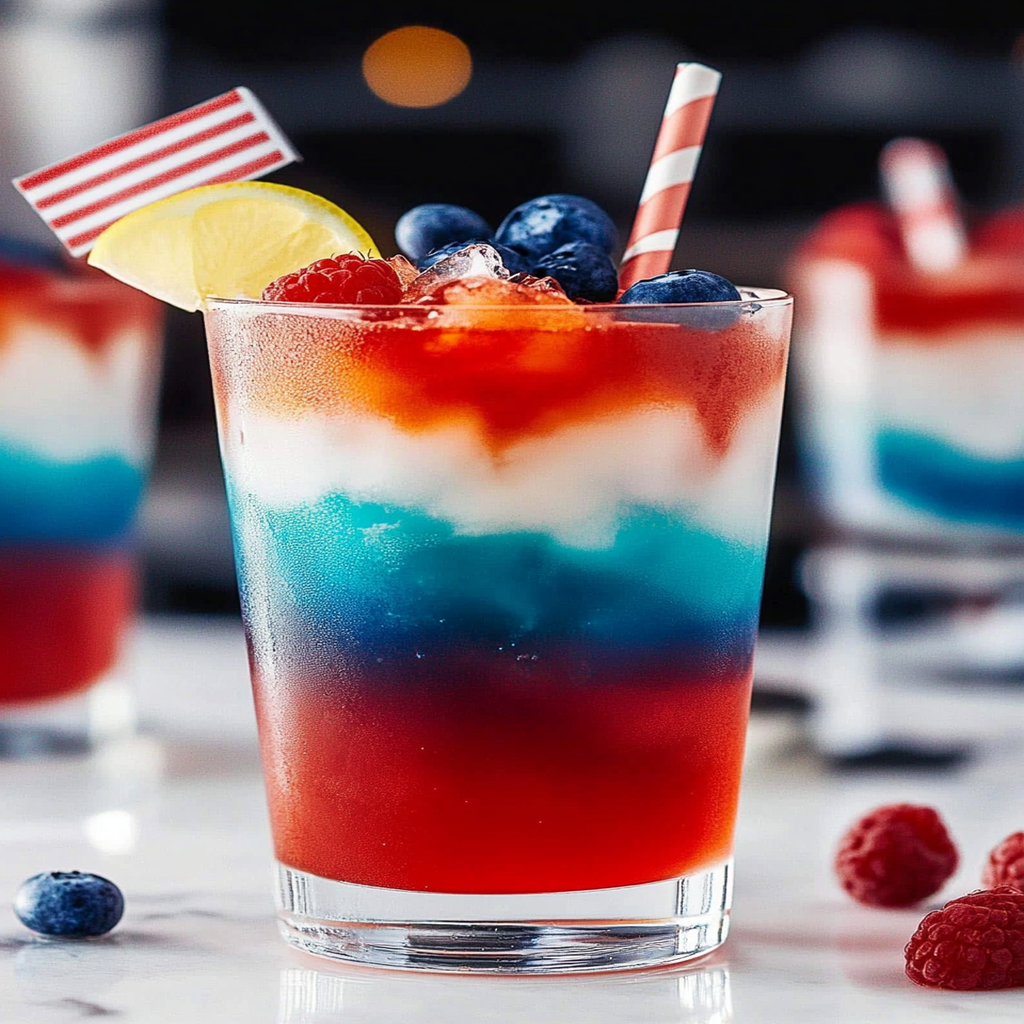 4th of July Red, White, and Blue Mocktail