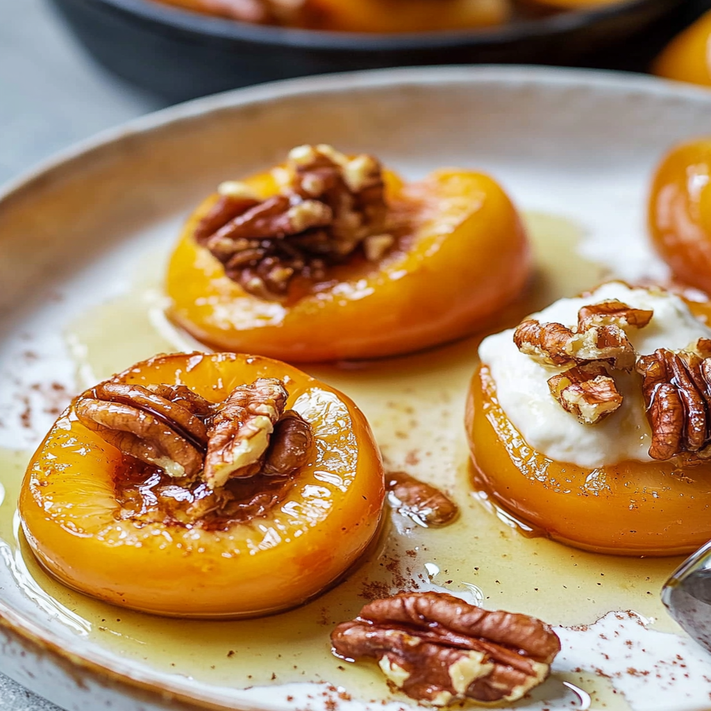 Baked Nectarine with Honey and Walnuts