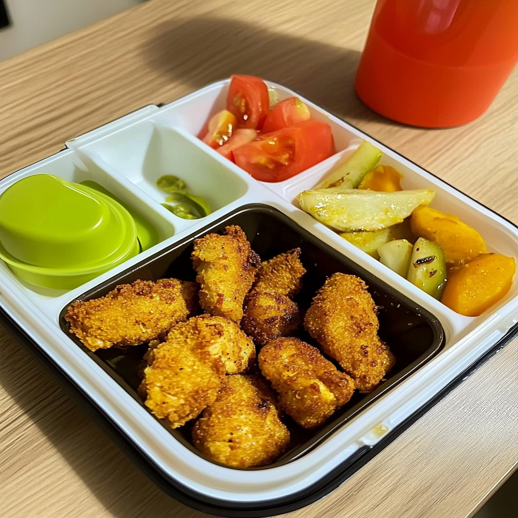Easy Back to School Bento Box with Chicken Nuggets
