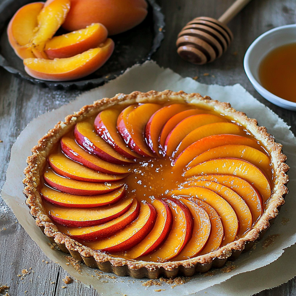 Nectarine Tart with Honey Glaze