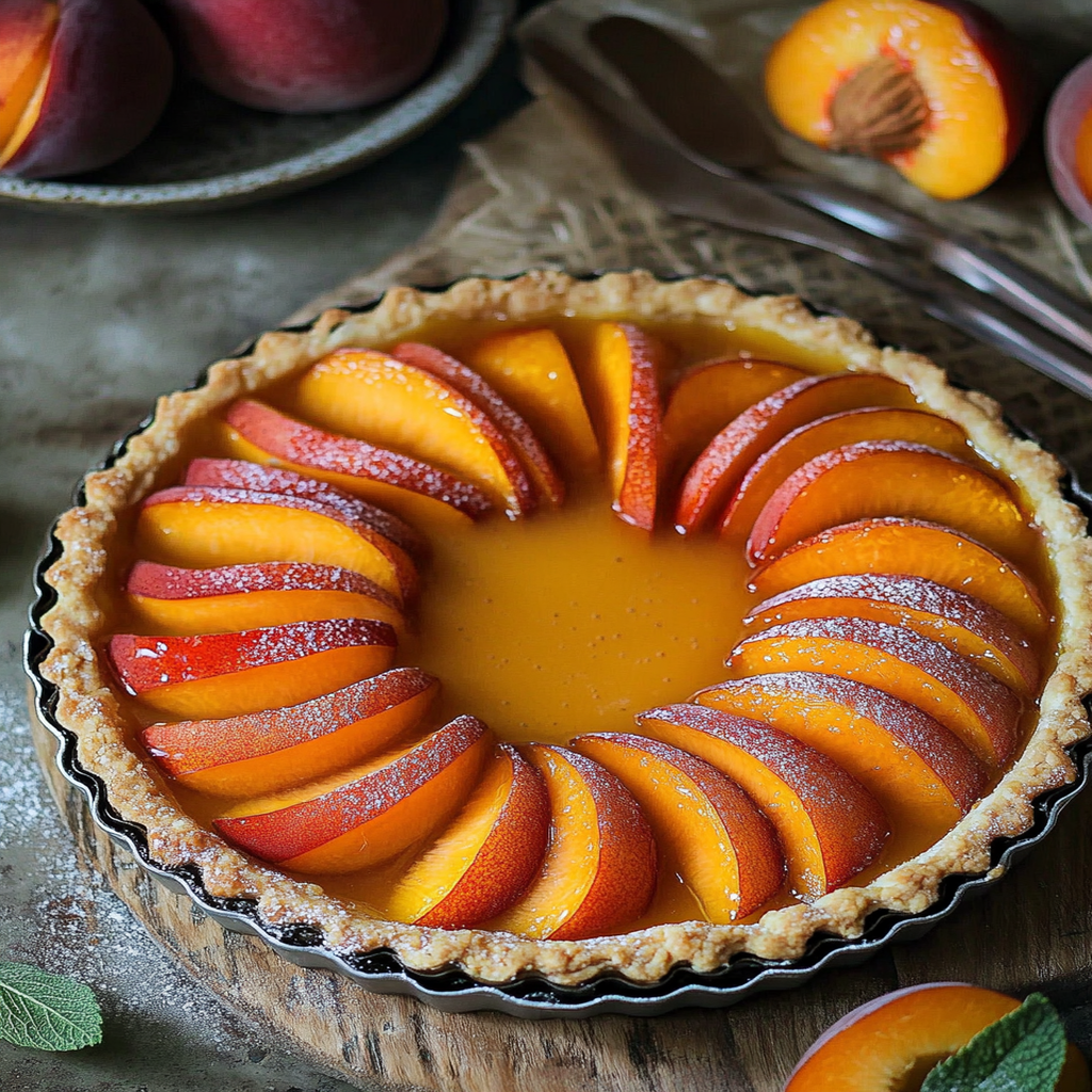 Nectarine Tart with Honey Glaze