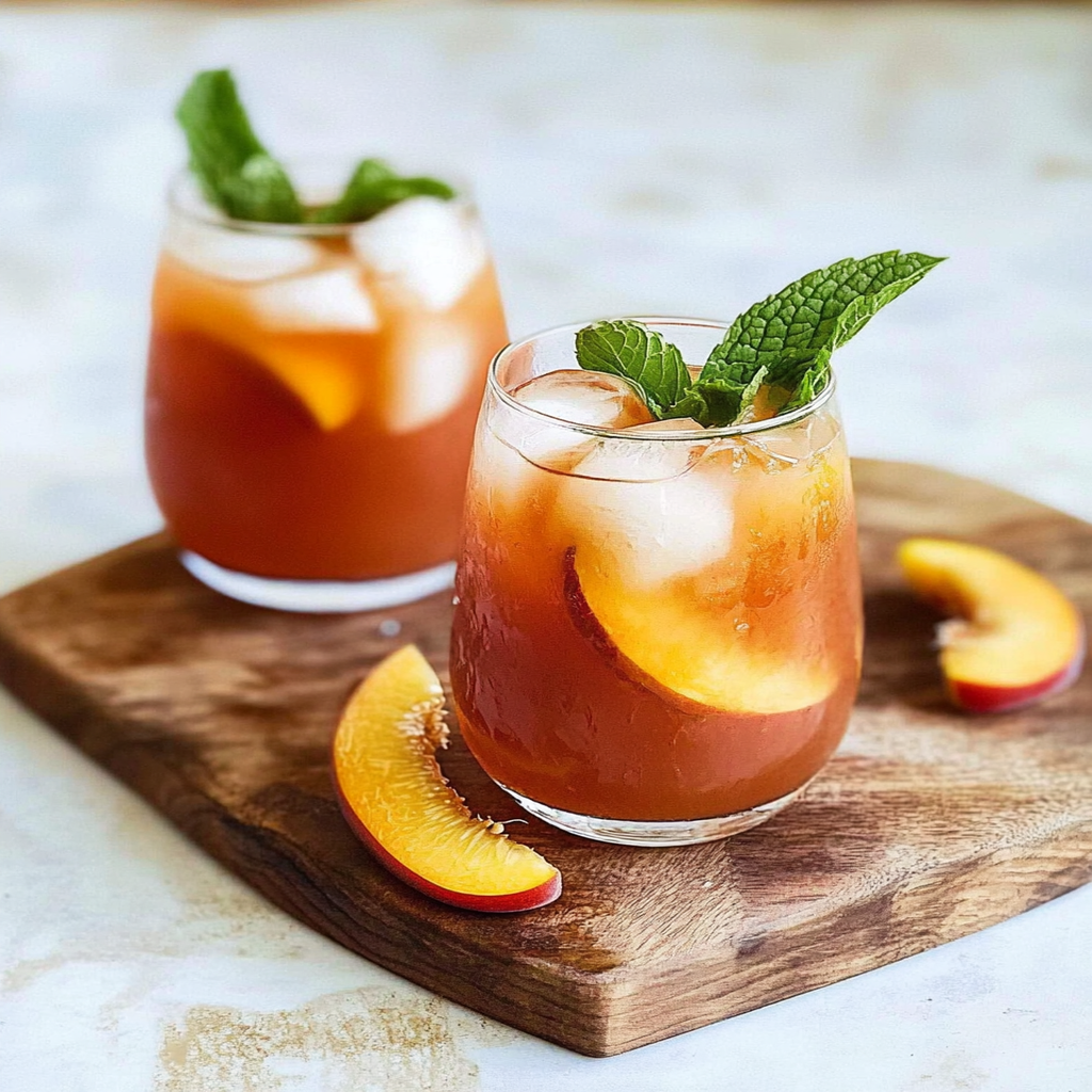 Nectarine and Mint Iced Tea