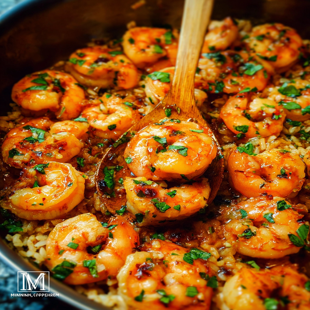 One Pot Lemon Garlic Shrimp and Rice