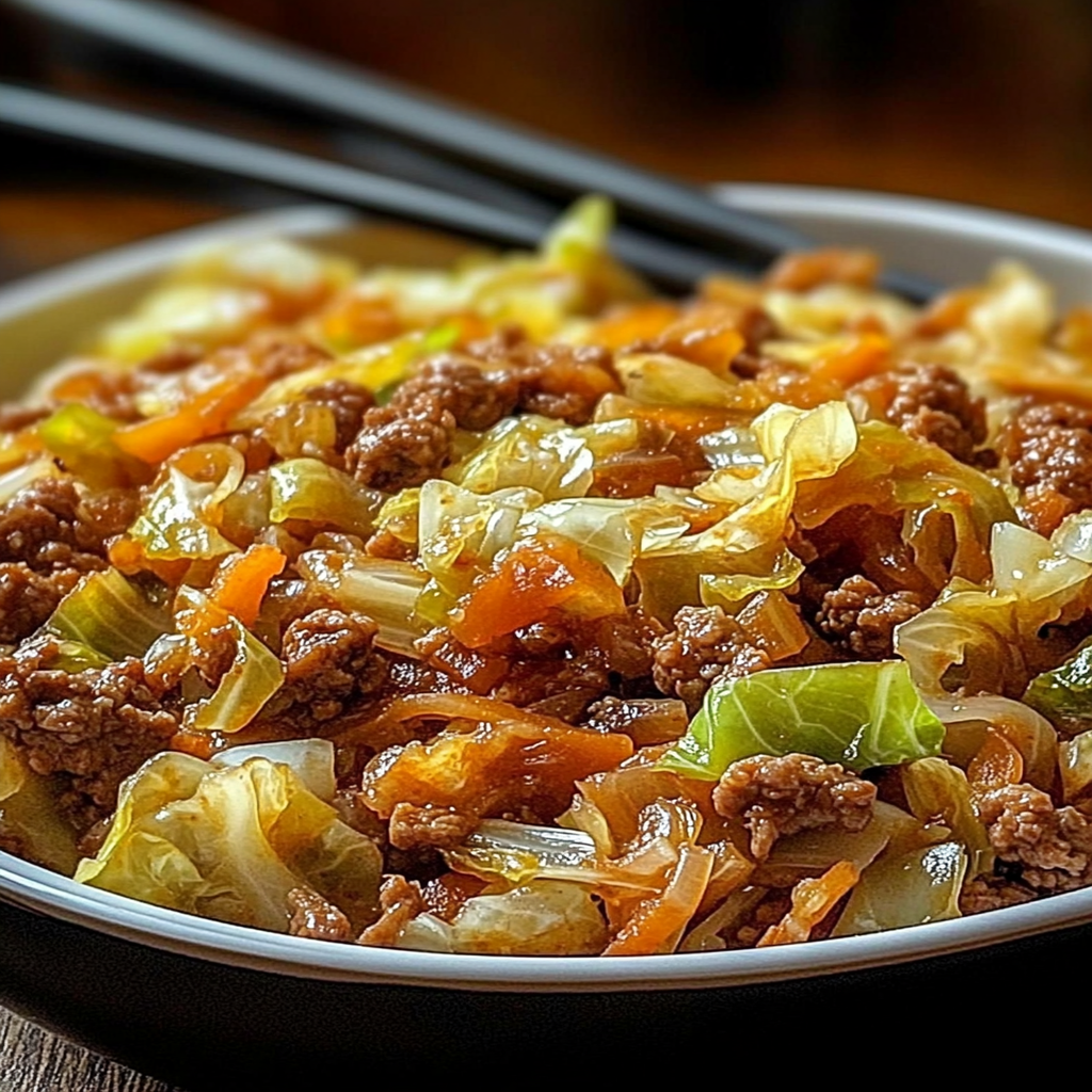 Ground Beef and Chopped Cabbage