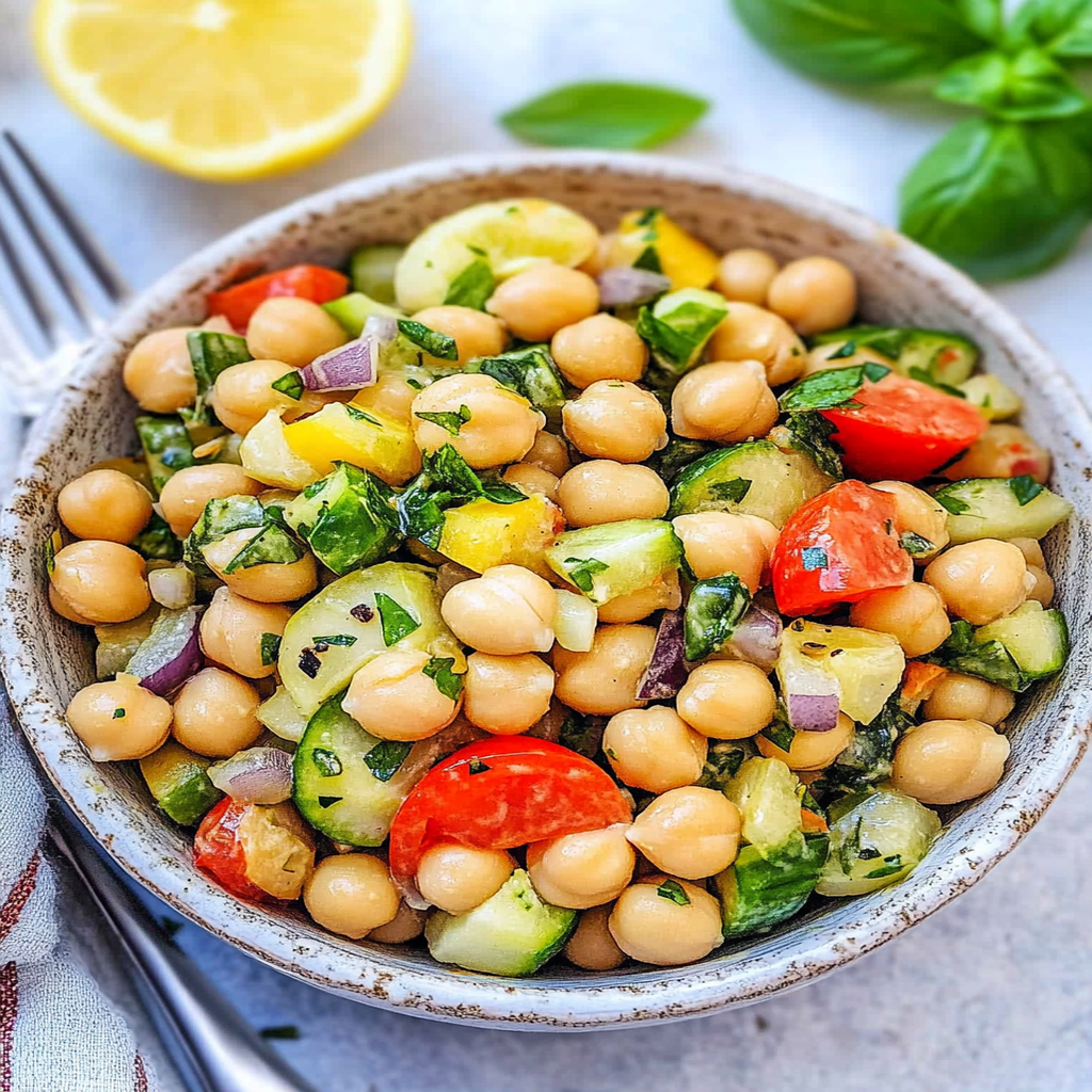Lemon Basil Chickpea Salad
