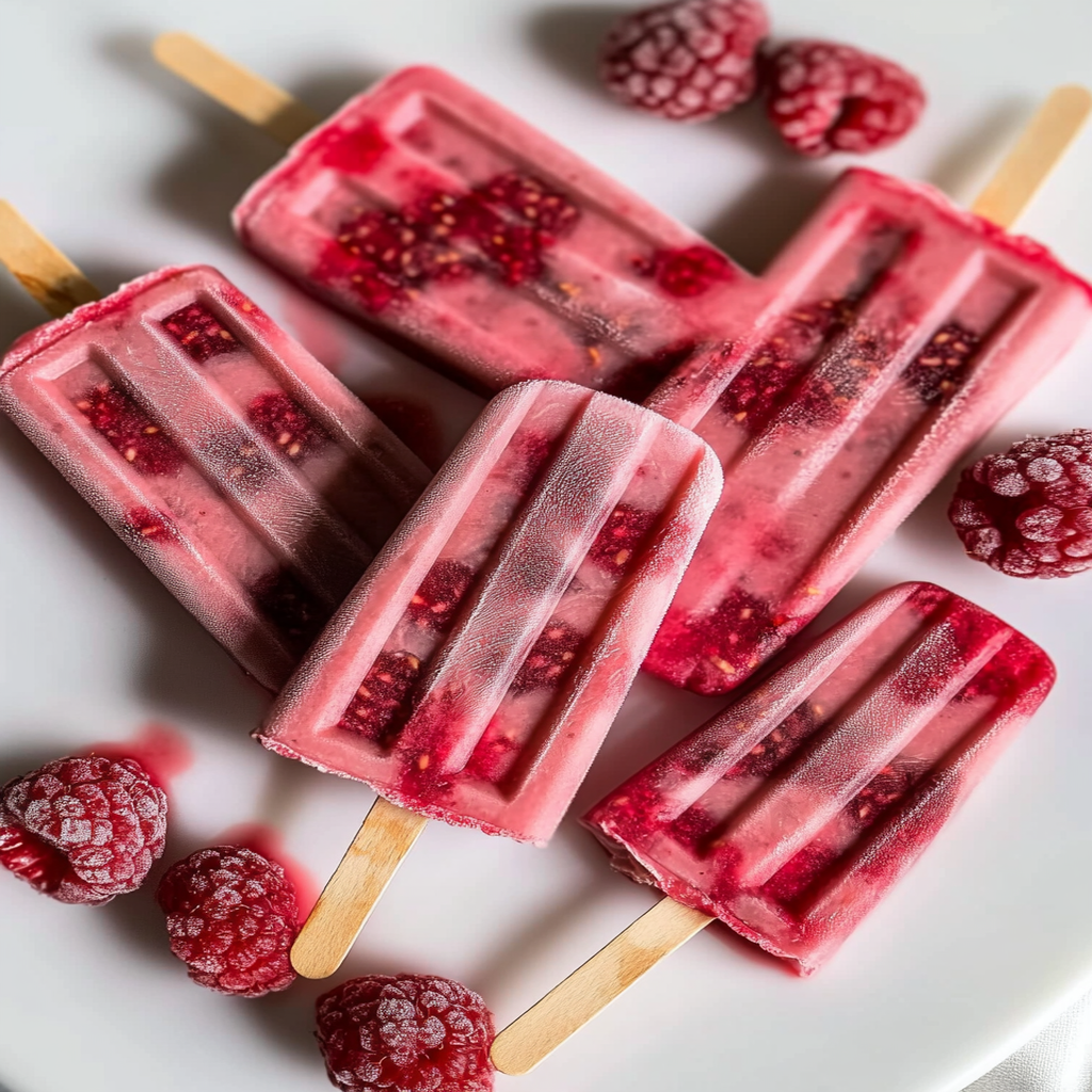 Rose Raspberry Popsicles