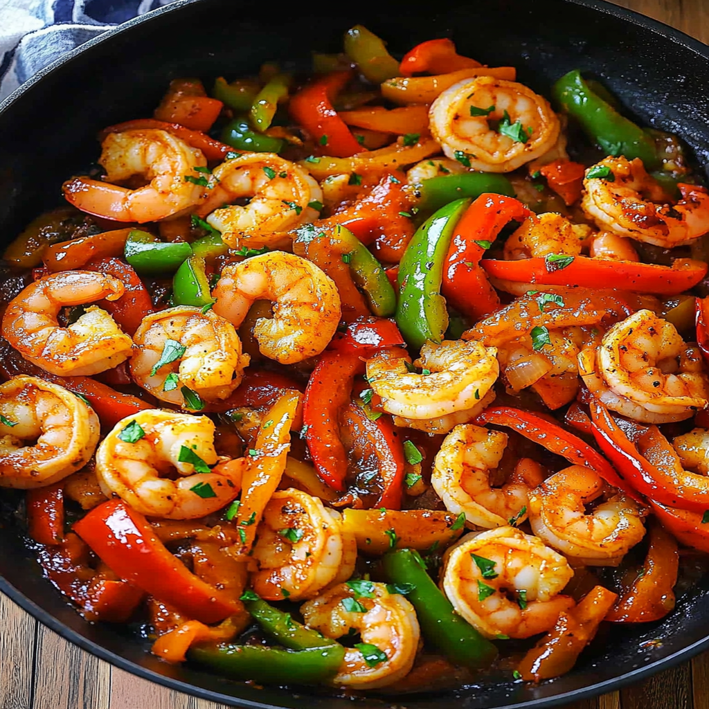 Sweet Chili Shrimp and Bell Peppers Skillet