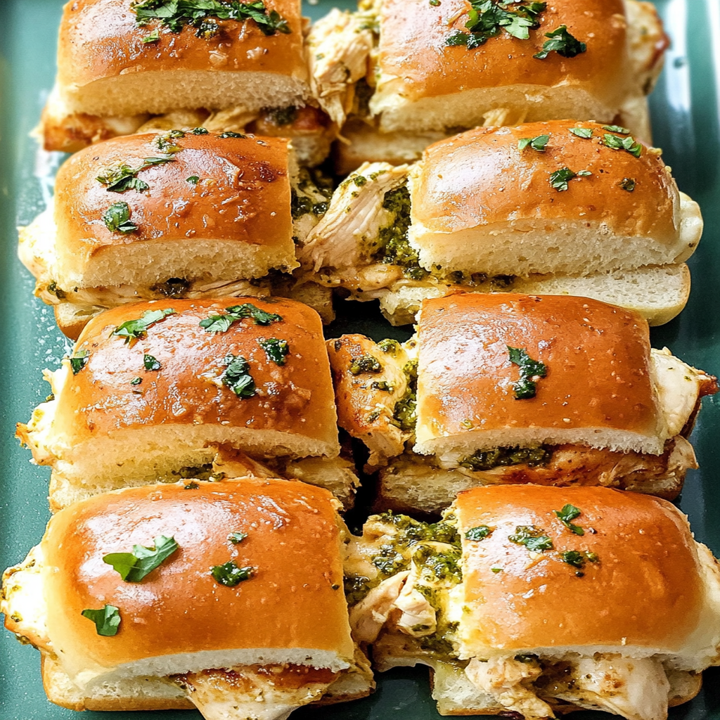 Pesto Chicken Pull Apart Sliders