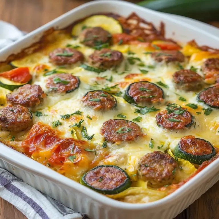 Low Carb Zucchini and Sausage Casserole