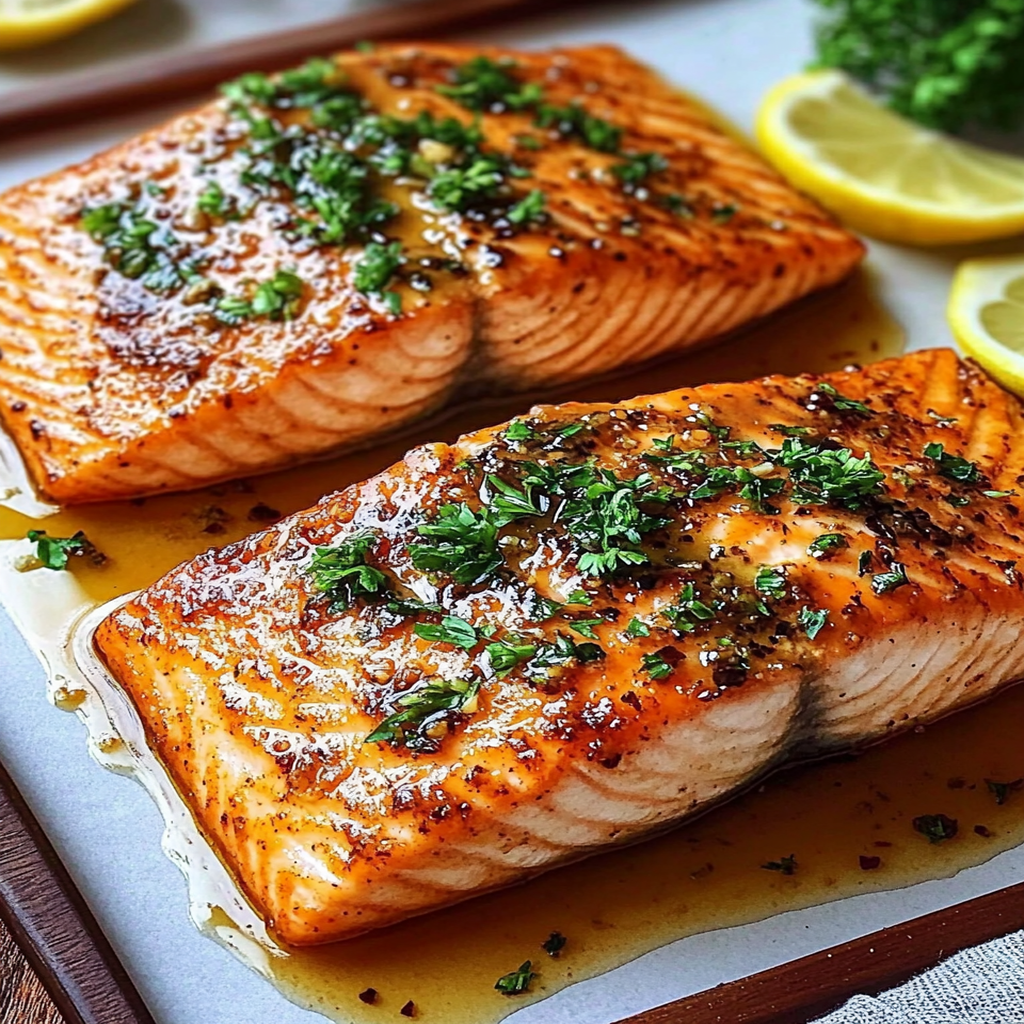 Texas Roadhouse Style Baked Salmon with Sweet and Savory Glaze