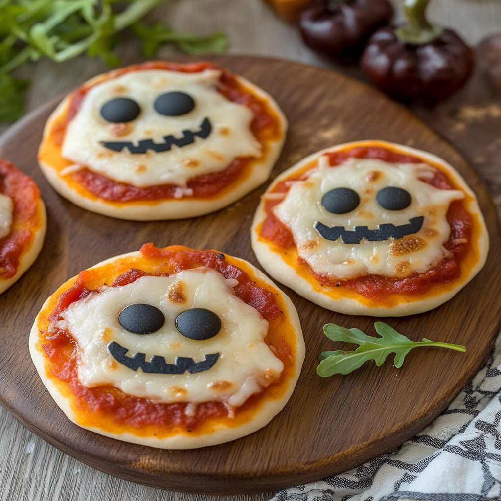 Easy Mini Halloween Pizzas