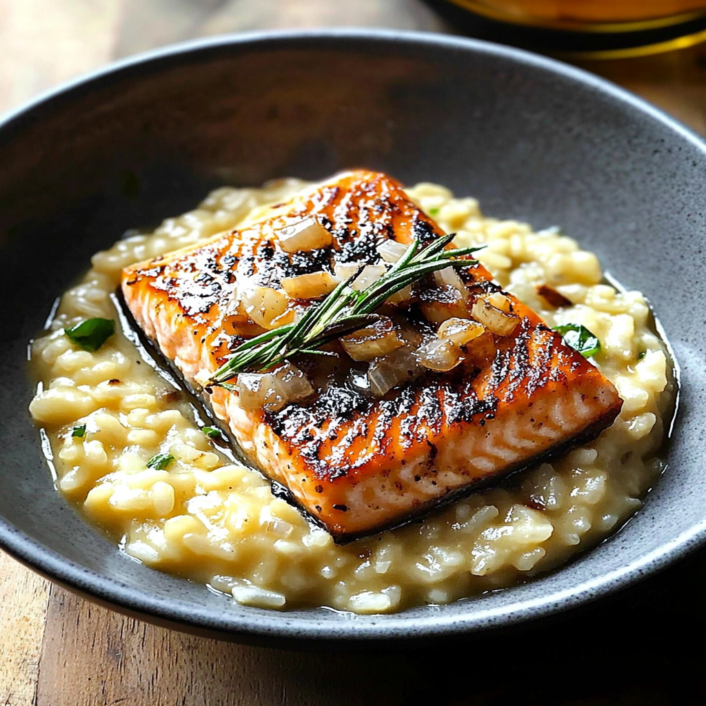 Japanese Style Risotto with Seared Salmon