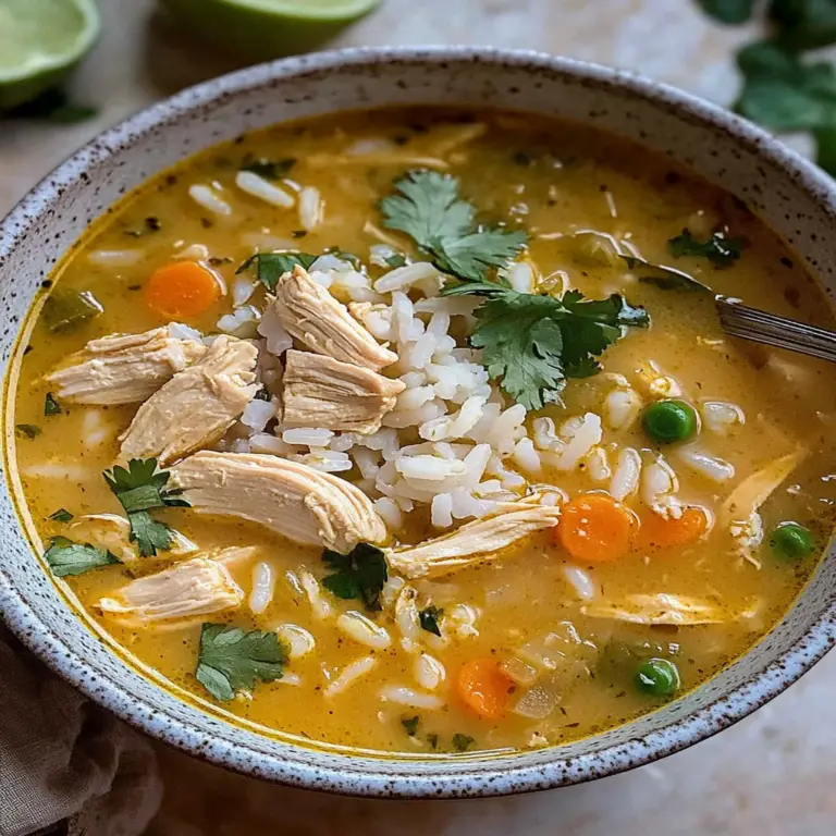 Lemon Ginger Turmeric Chicken and Rice Soup