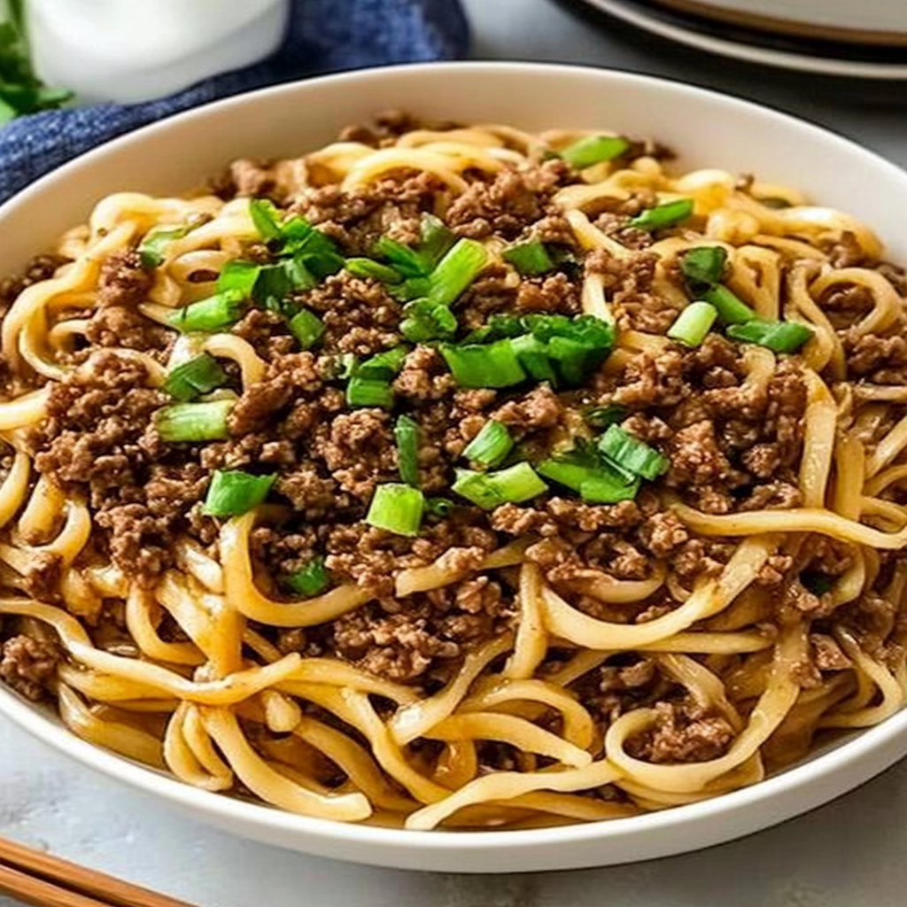 Mongolian Ground Beef Noodles