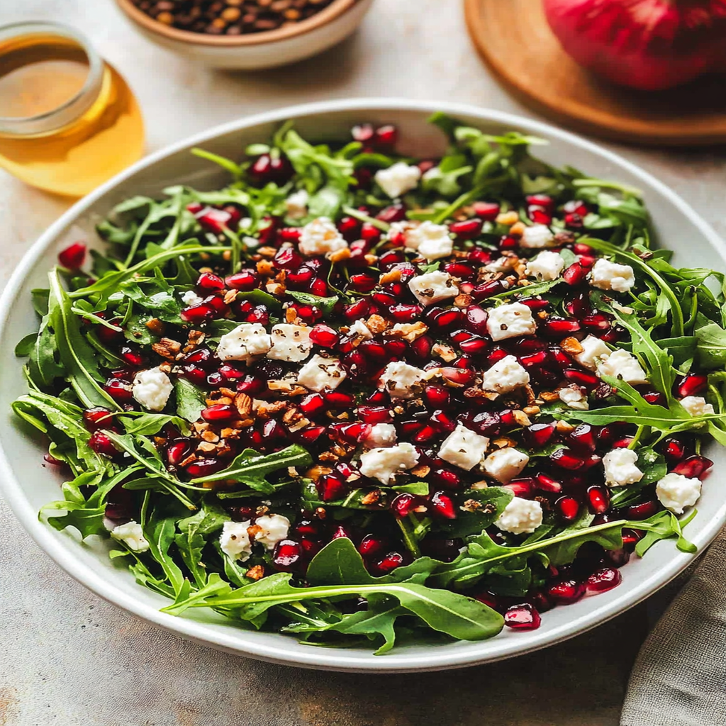 Pomegranate and Goat Cheese Arugula Salad