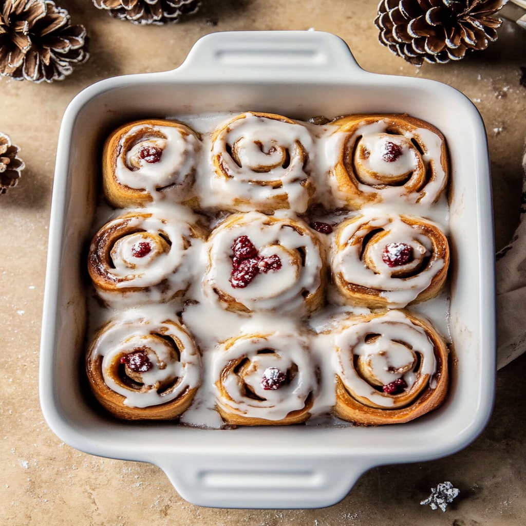 Gingerbread Cinnamon Rolls with Coconut Icing