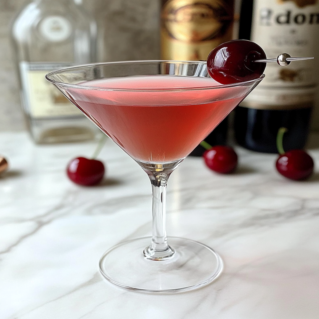 Boozy Cherry Martini Glass
