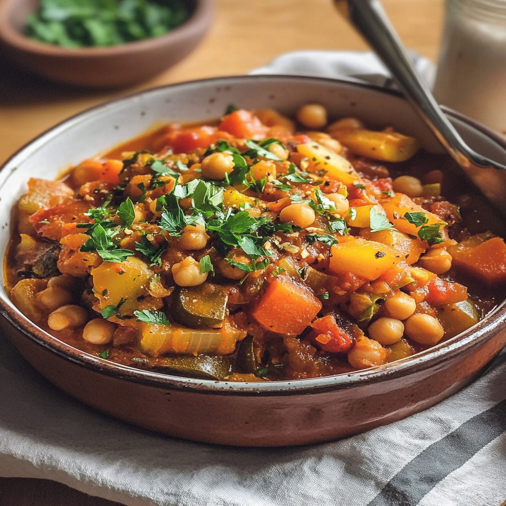 One Pot Vegetable and Chickpea Tagine