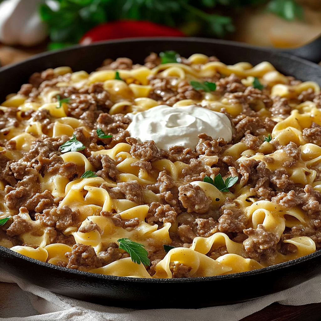 Retro Beef & Noodles Skillet