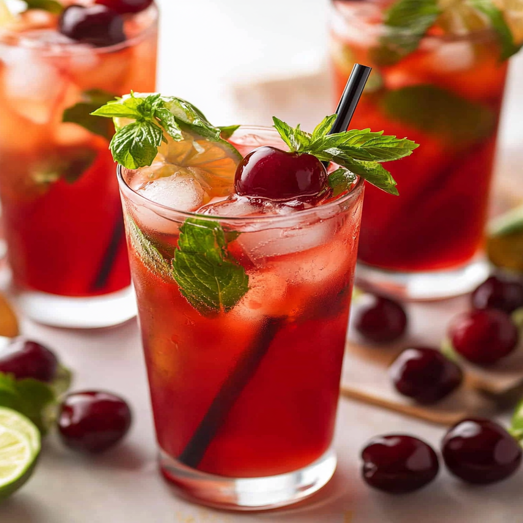 Tart Cherry Mojito Mocktail