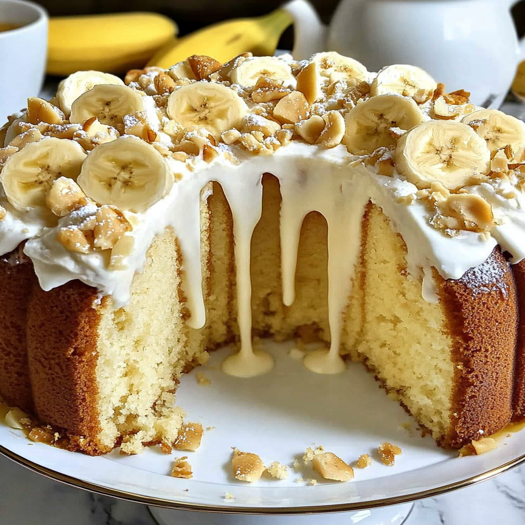 Bananas 'n' Cream Tube Pan Cake