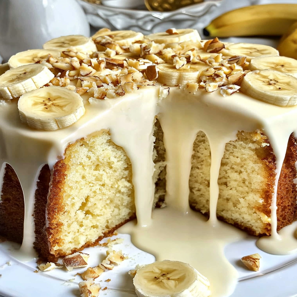 Bananas 'n' Cream Tube Pan Cake