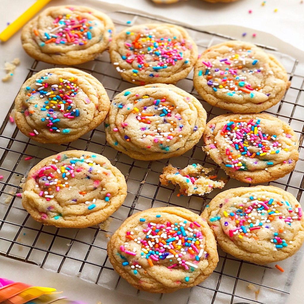 Birthday Cake Cookies with Sprinkles