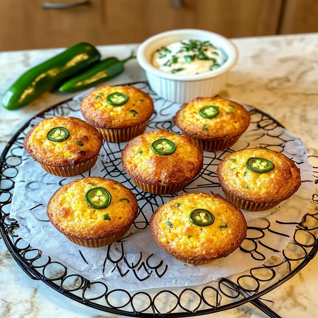Cheddar Jalapeño Cornbread Muffins