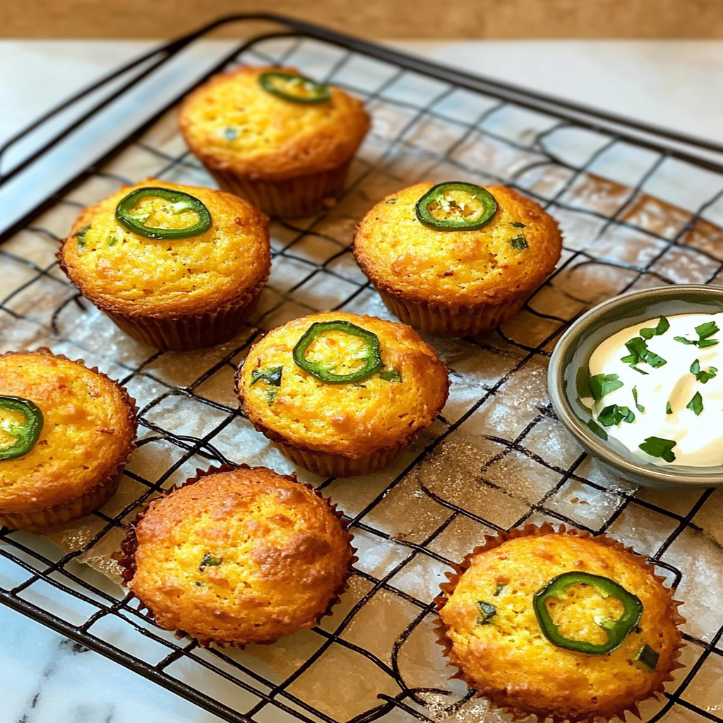 Cheddar Jalapeño Cornbread Muffins