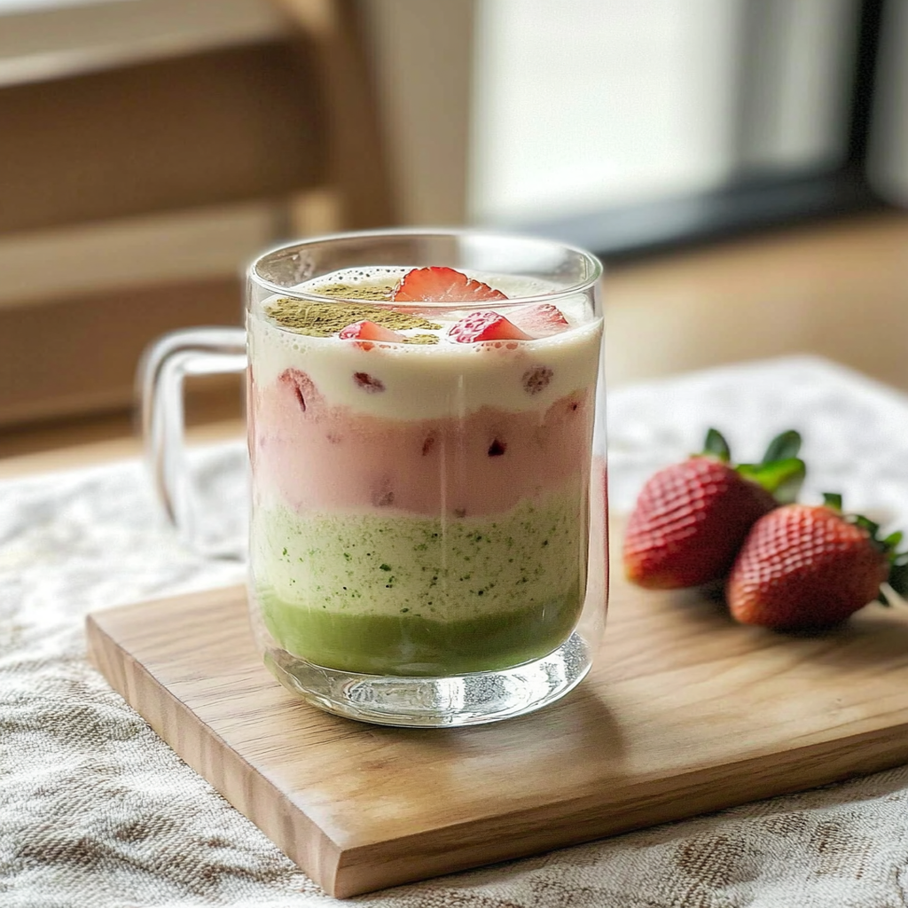Creamy Strawberry Matcha Latte