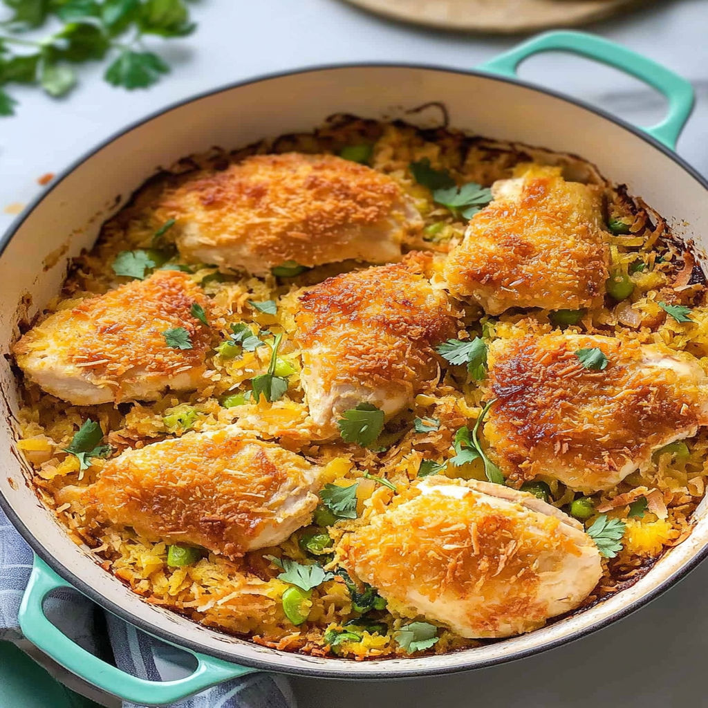Crispy Coconut Chicken Casserole