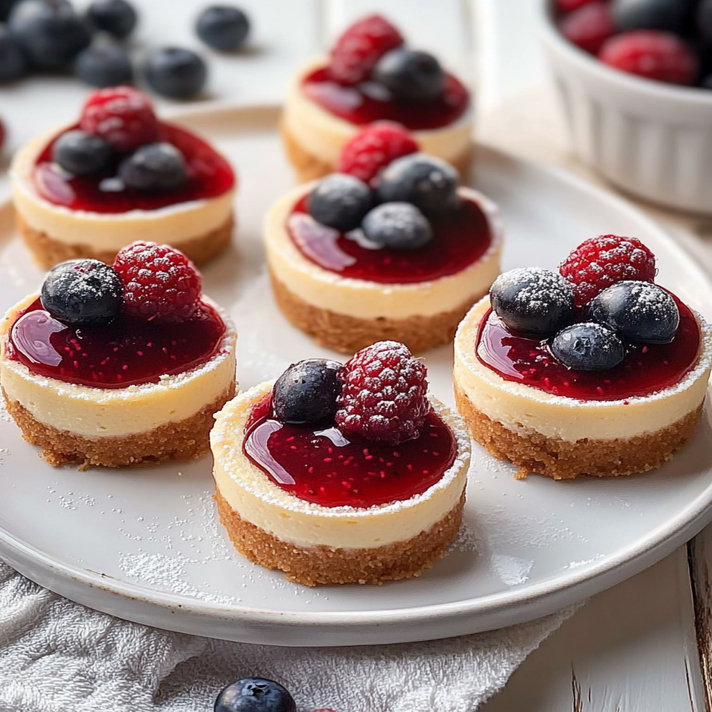 One-Bite Berry Mini Cheesecakes