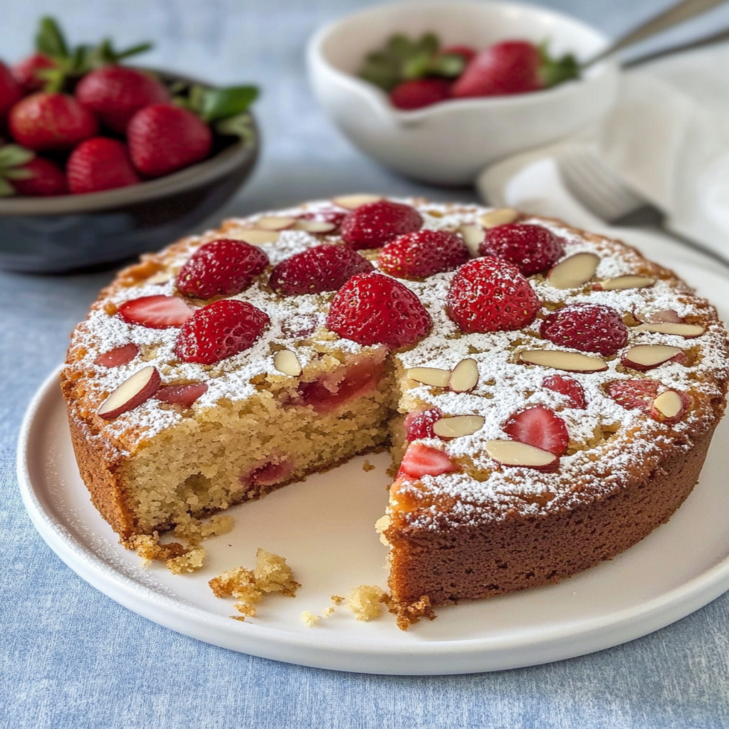 Strawberry Almond Flour Pound Cake
