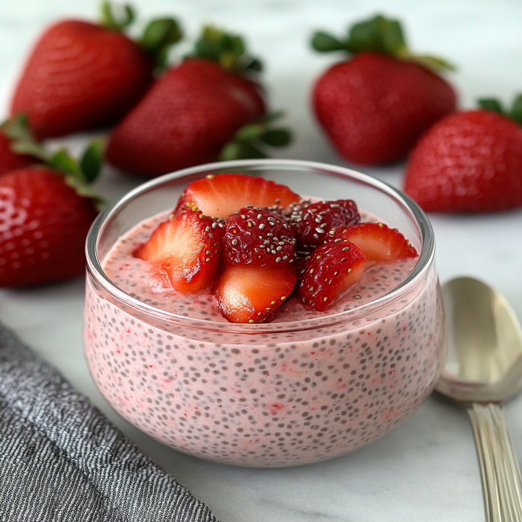 Strawberry Coconut Chia Pudding