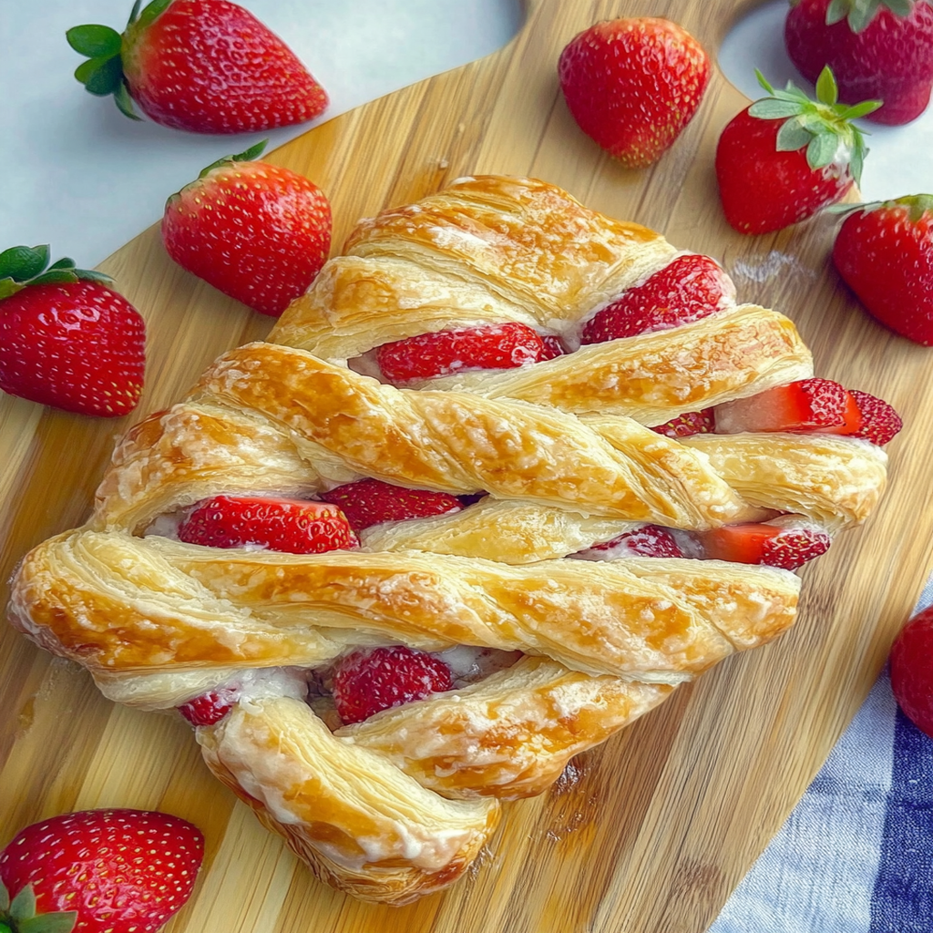 Strawberry Cream Cheese Puff Pastry Twists