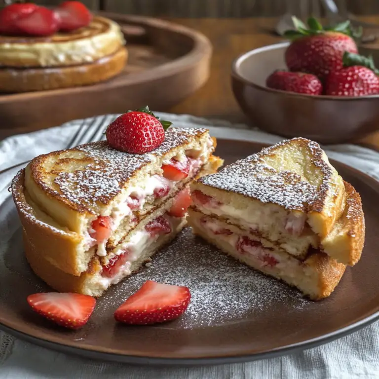Strawberry Cream Cheese Stuffed French Toast