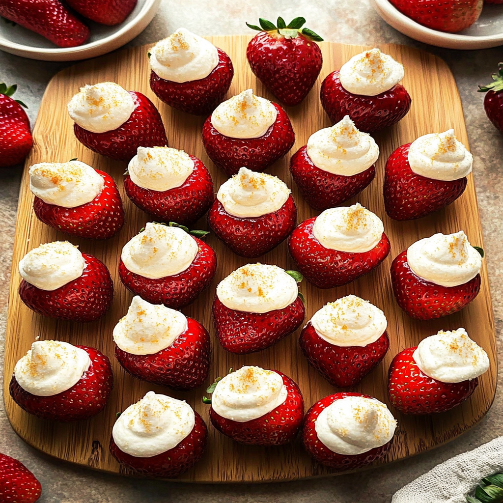 Valentine Cheesecake Stuffed Strawberries