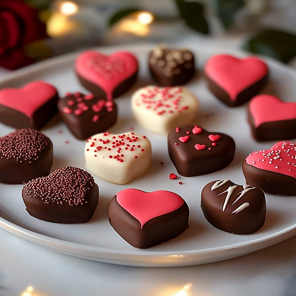 Valentine Fudge Heart Truffles
