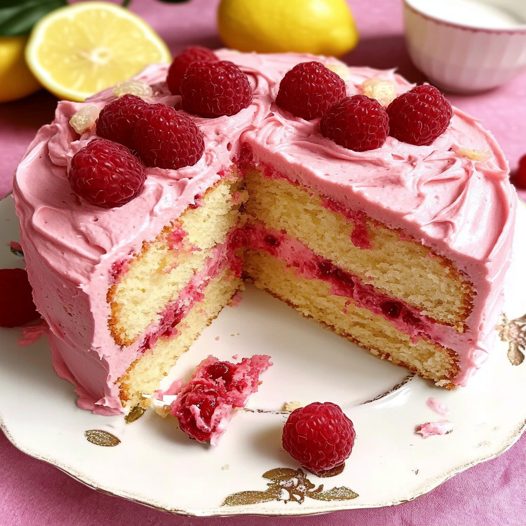 Valentine Lemon Raspberry Cake