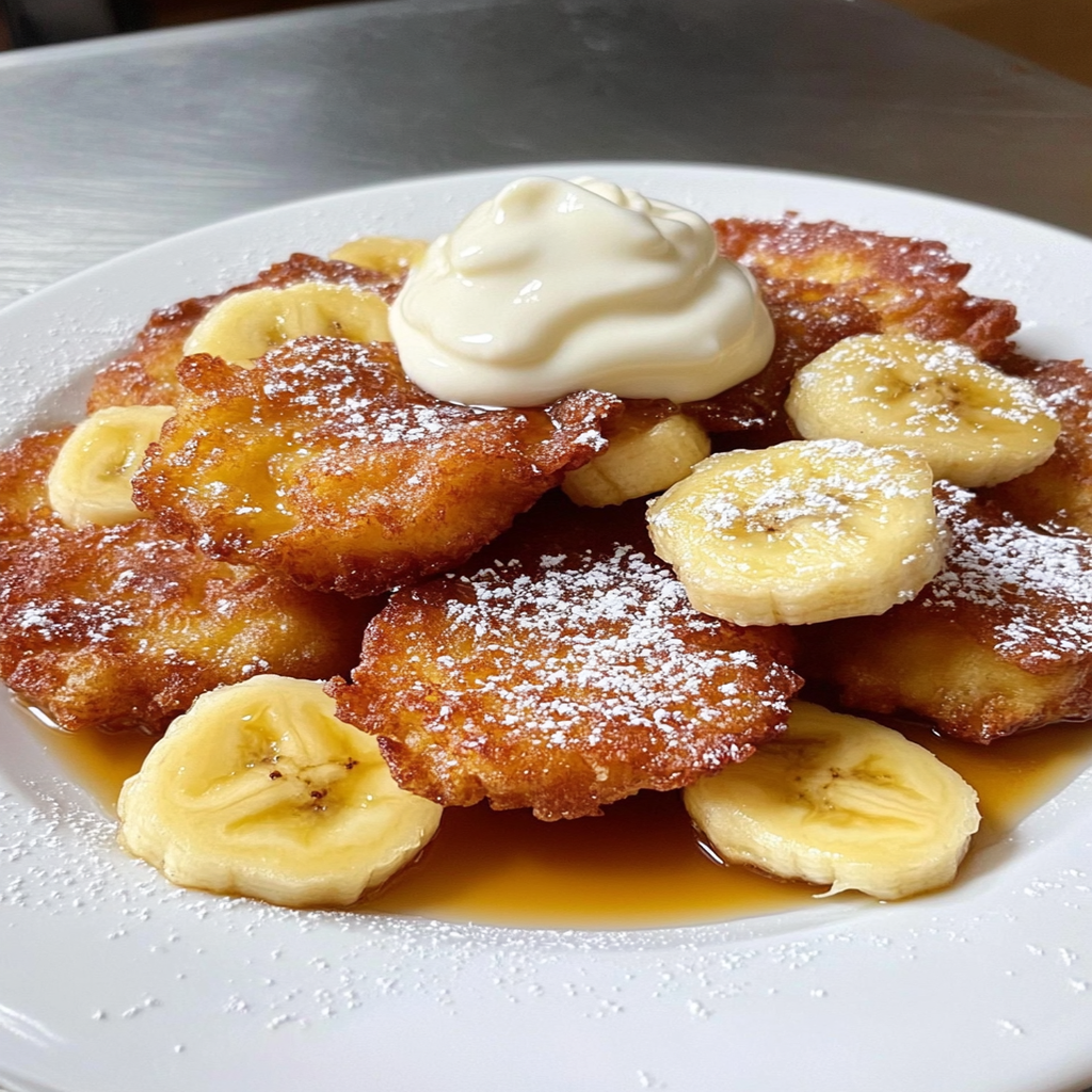 Banana Fritters with Golden Syrup