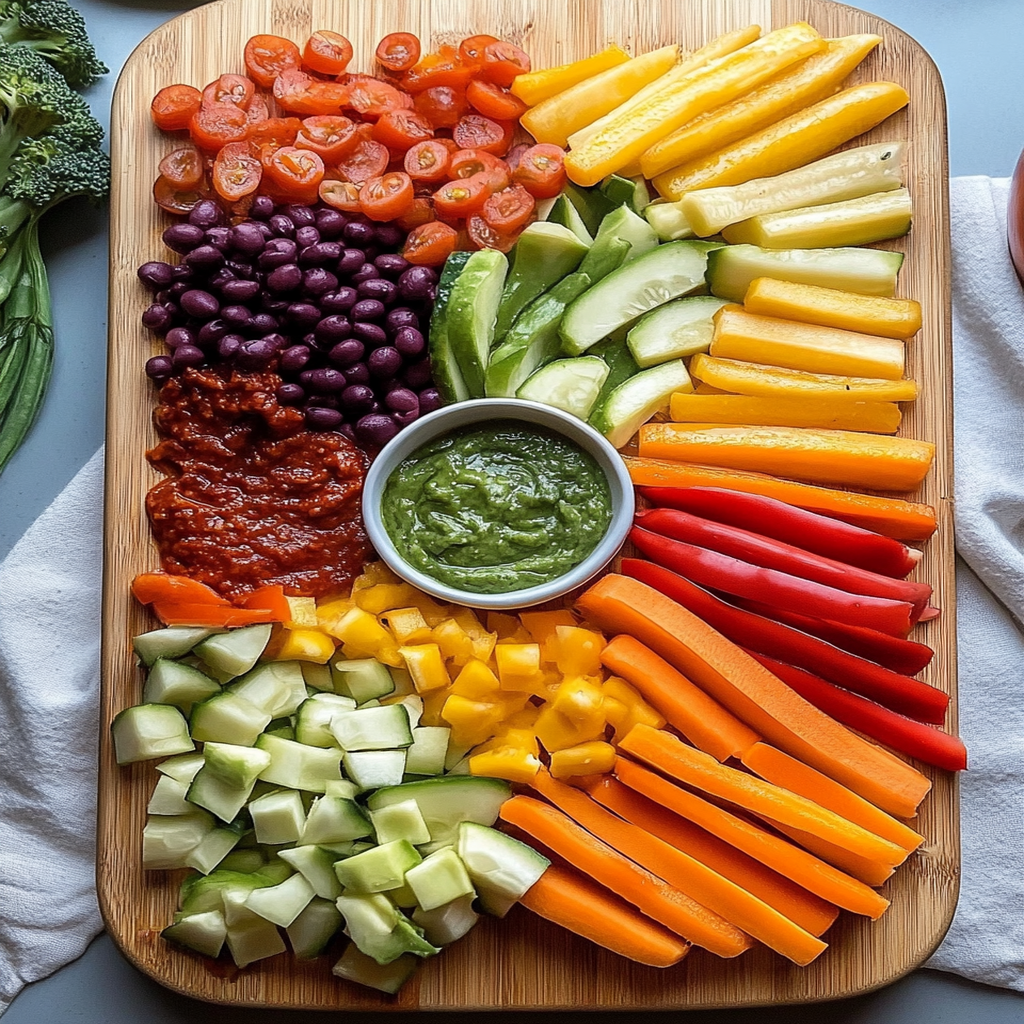 Rainbow Veggie Super Bowl Party Dippers
