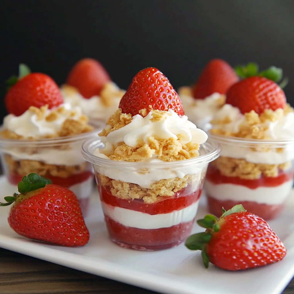 Strawberry Layered Parfait Cups